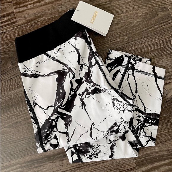 Stronger Label | Pants & Jumpsuits | Stronger The Label White Marble ...